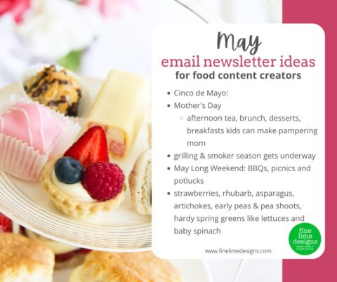 May Newsletter Ideas for Food Bloggers | Fine Lime Designs