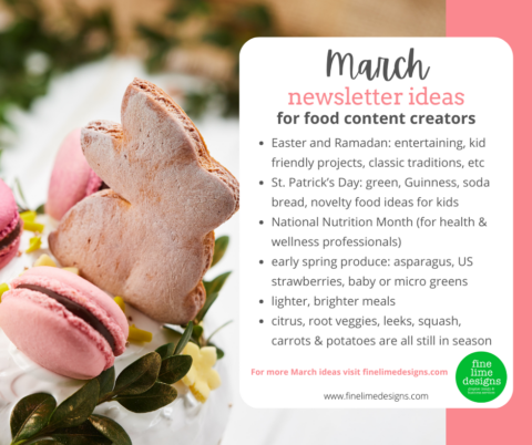 March Email Newsletter Ideas For Food Bloggers | Fine Lime Designs